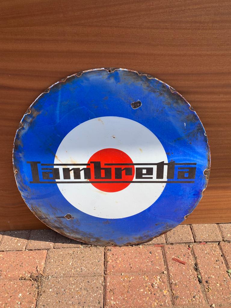Lot 53 - LAMBRETTA ENAMEL SIGN