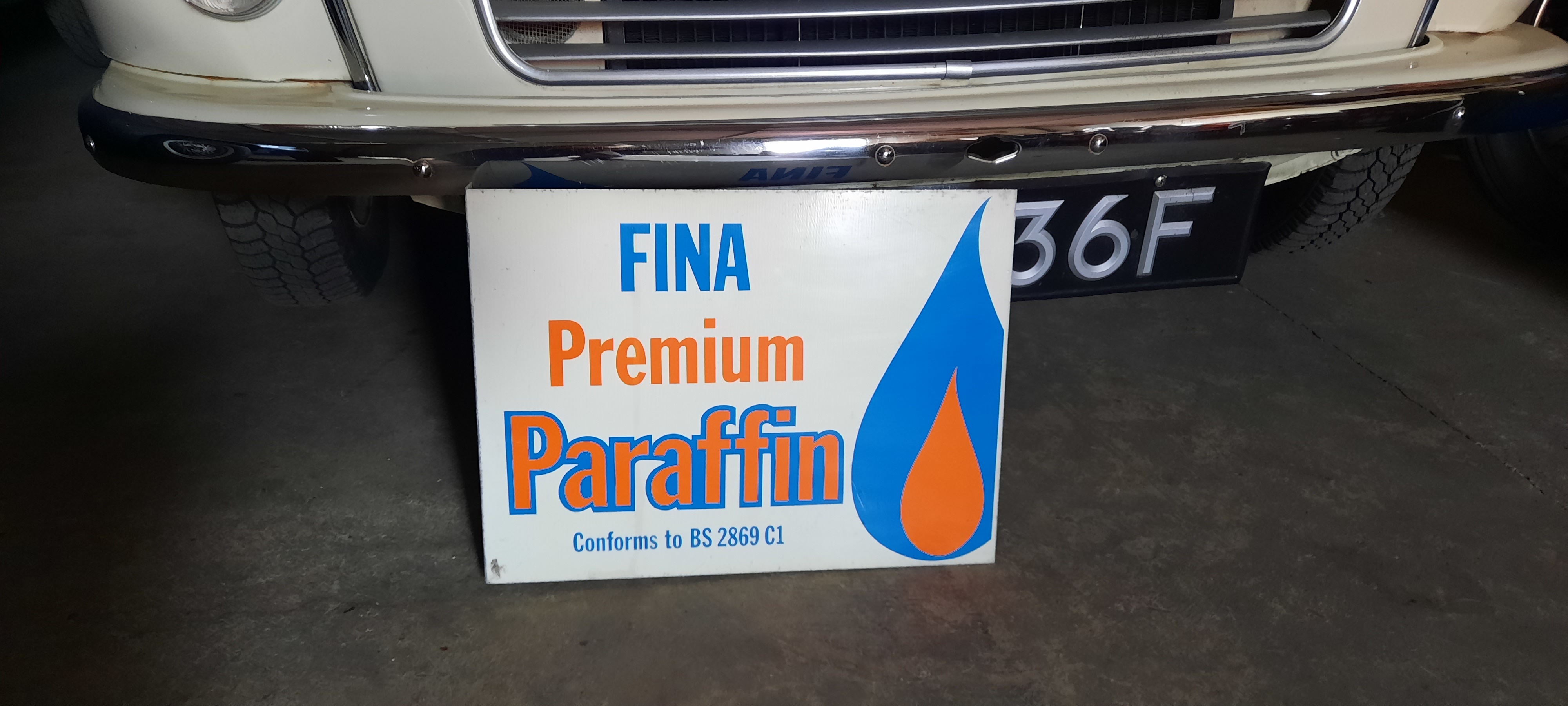 Lot 507 - FINA PREMIUM PARAFFIN DOUBLE SIDED SIGN