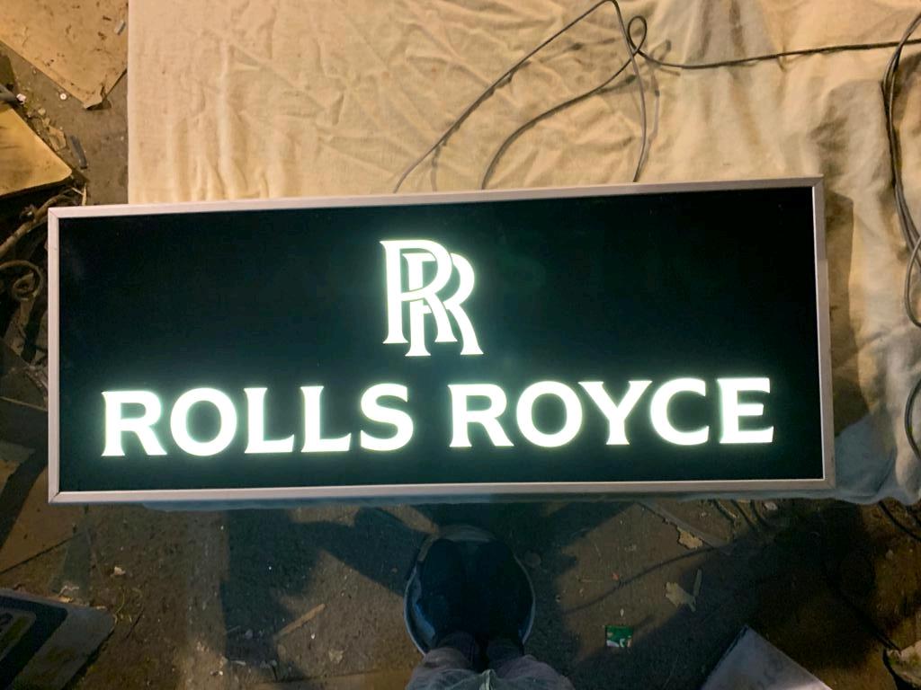 Lot 13 - LARGE LIGHT UP ROLLS ROYCE SIGN