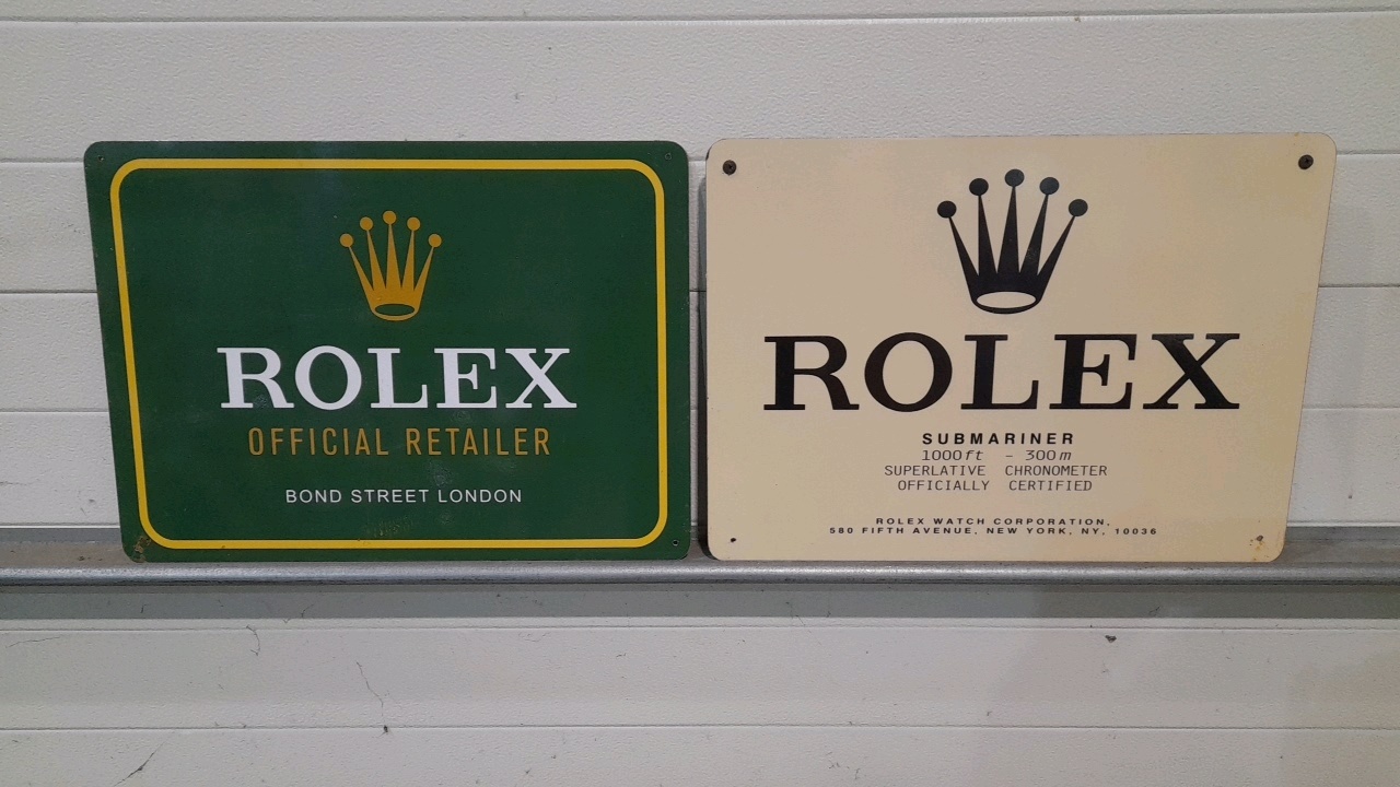 Lot 169 - 2 x ROLEX SIGNS