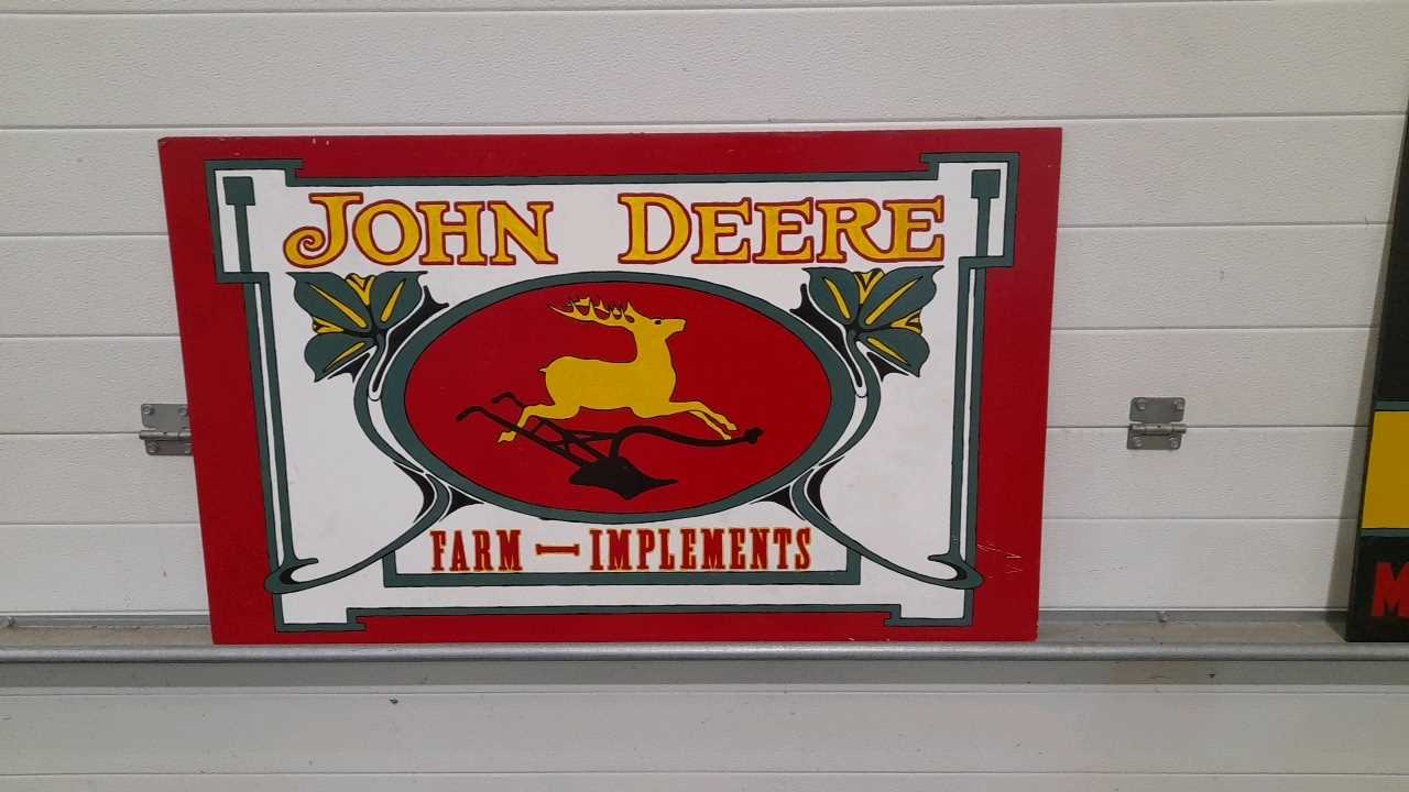Lot 137 - WOODEN HAND-PAINTED JOHN DEERE SIGN - ALL