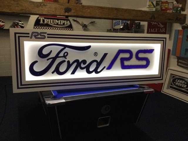 Lot 259 - LARGE ILLUMINATED FORD RS SIGN