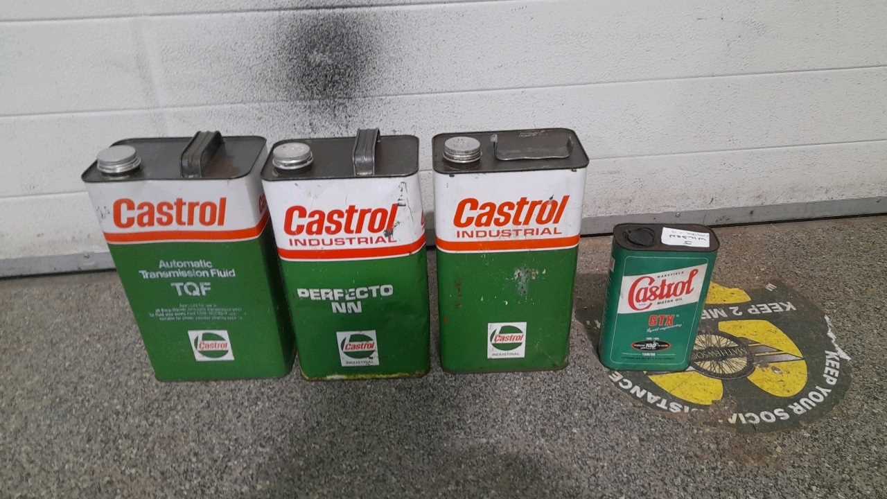 Lot 157 - 3X CASTROL PERFECTO OIL CANS + CASTROL