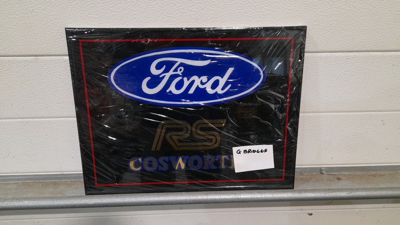 Lot 291 - FRAMED FORD RS COSWORTH SIGN